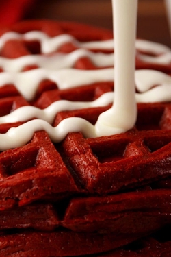 Breakfast - Red velvet waffles with aunt jemima mix recipes