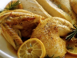 Butterflied roast chicken with lemon and rosemary recipes - Whole chicken