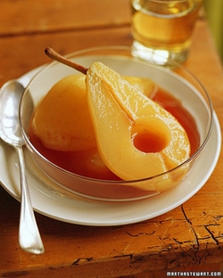 Dessert - Pears poached in white wine and ginger recipes