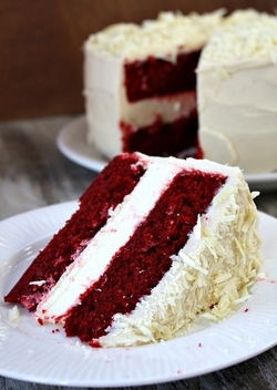 Dessert - Red velvet and cheesecake layer cake recipe
